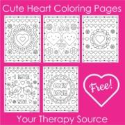 Cute Heart Coloring Pages - 5 free printables - Your Therapy Source