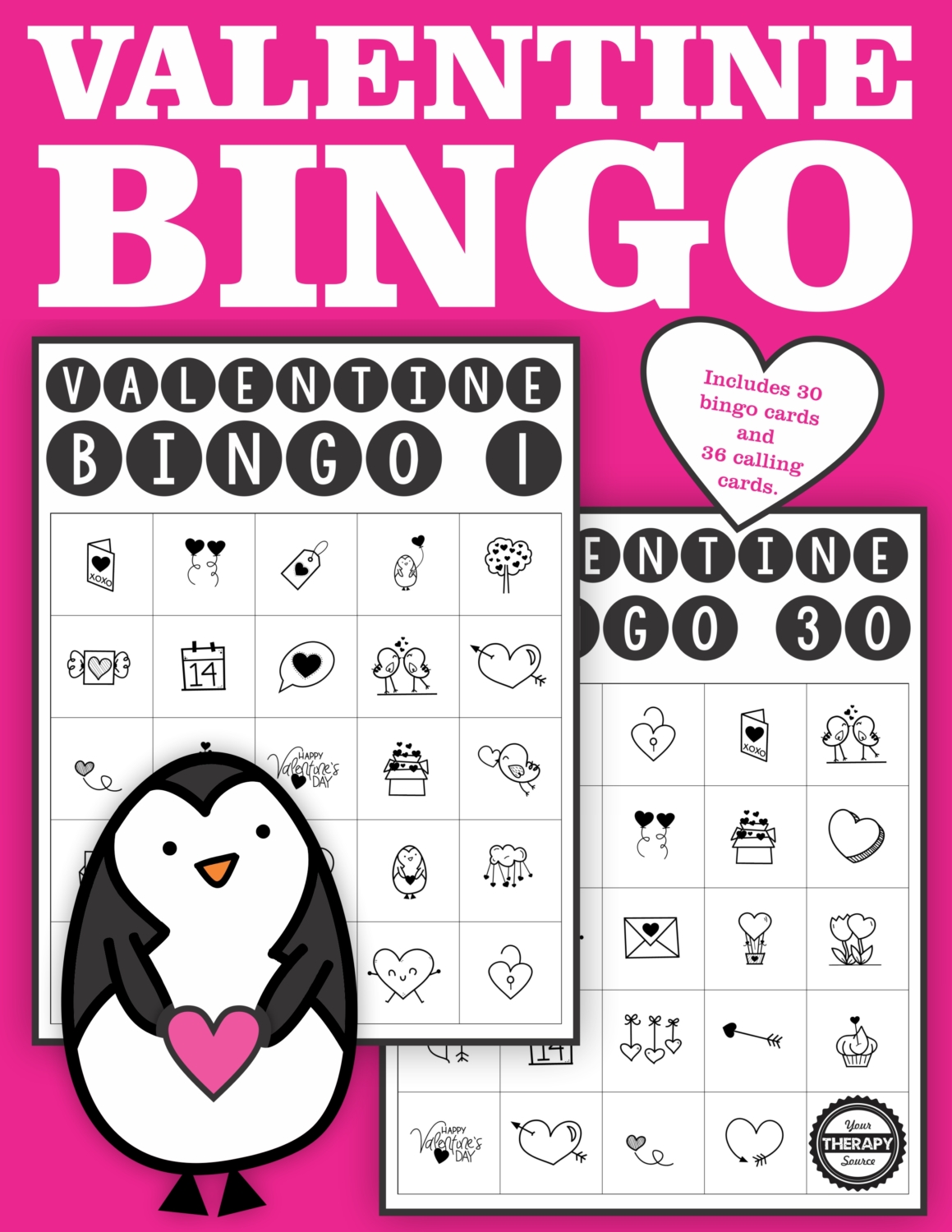 Valentine Bingo Printable Set - Your Therapy Source