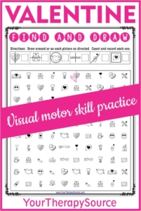 Valentine Visual Motor Packet - Find and Draw - Your Therapy Source