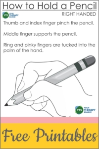 Correct Pencil Grip Visual Reminders - Free Printables - Your Therapy ...