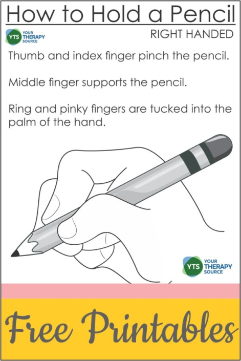 Correct Pencil Grip Visual Reminders - Free Printables - Your Therapy ...