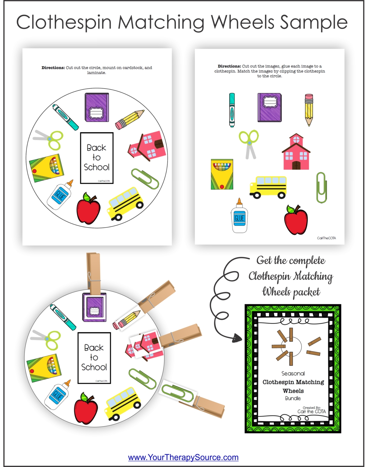 Seasonal Clothespin Matching Wheels - Your Therapy Source