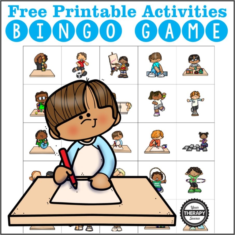 Activity Bingo - Free Printables - Your Therapy Source