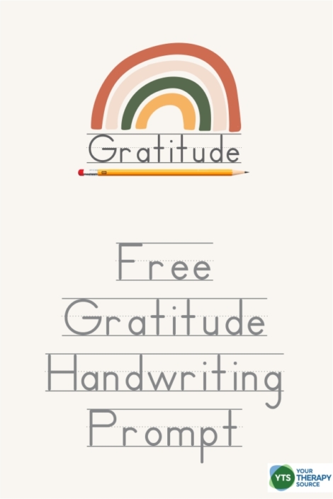 Gratitude Prompt - Free Handwriting Practice Printables - Your Therapy ...