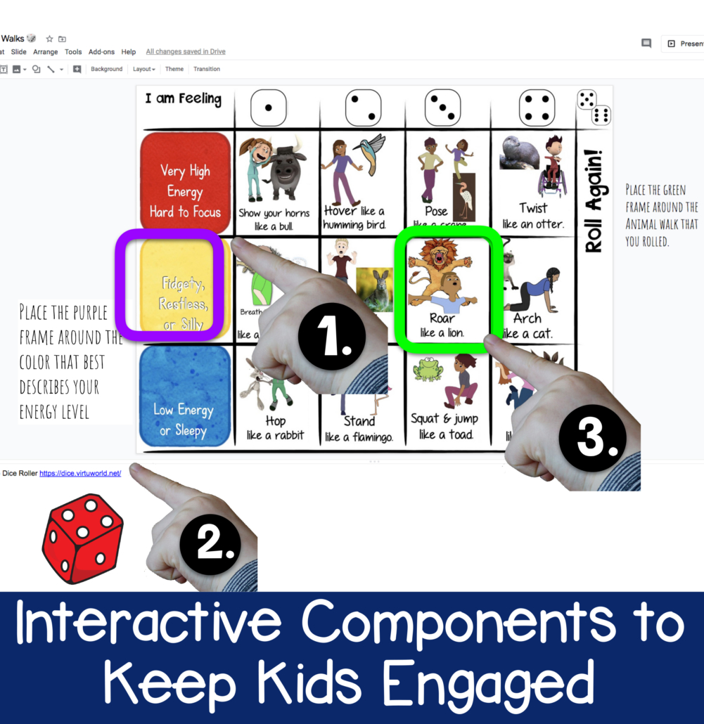 INTERACTIVE Brain Breaks Animal Walks for Google Slides™️ Distance ...