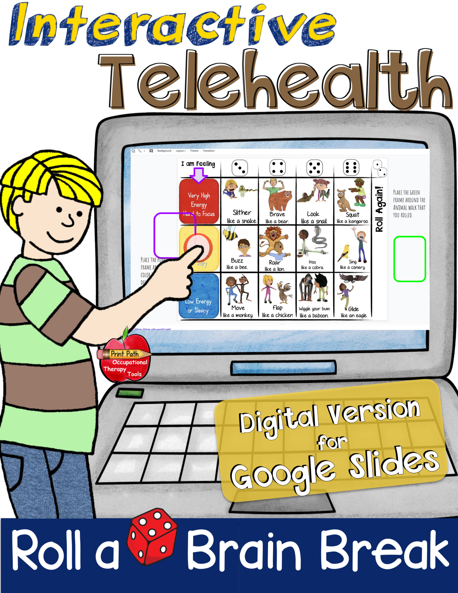 INTERACTIVE Brain Breaks Animal Walks for Google Slides™️ Distance ...