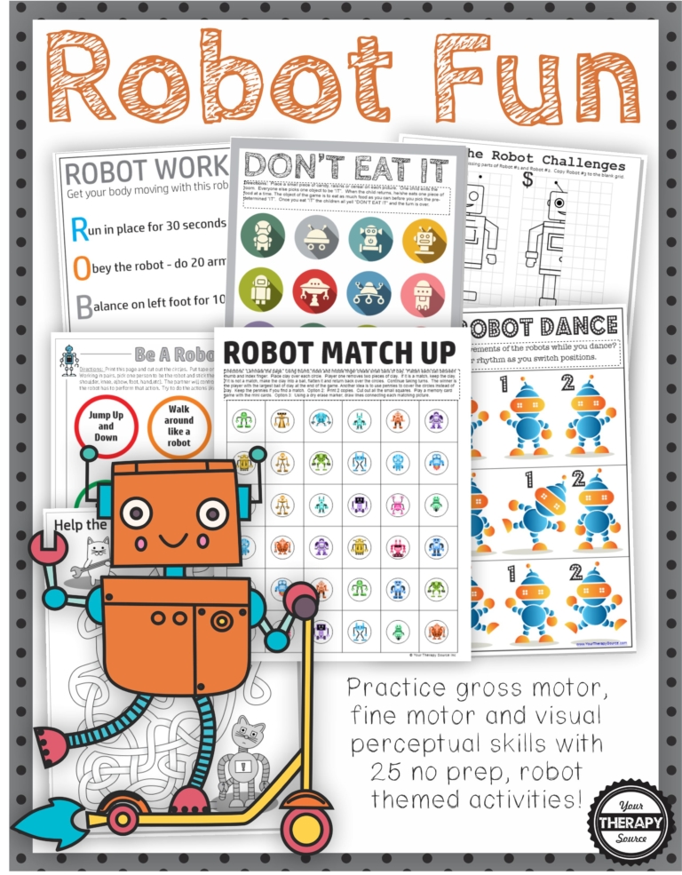 Robot Gross Motor Activity - Free Printable - Your Therapy Source