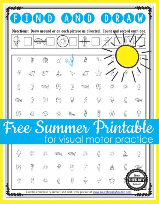 Summer Visual Motor Packet - Your Therapy Source
