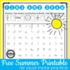 Free Summer Worksheet for Visual Motor Skills - Your Therapy Source