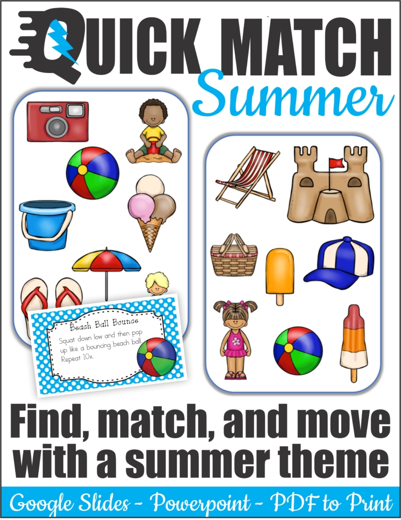 Quick Match Summer - Find and Move - Your Therapy Source