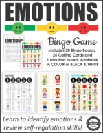 Emotional Regulation Bingo Game - Your Therapy Source
