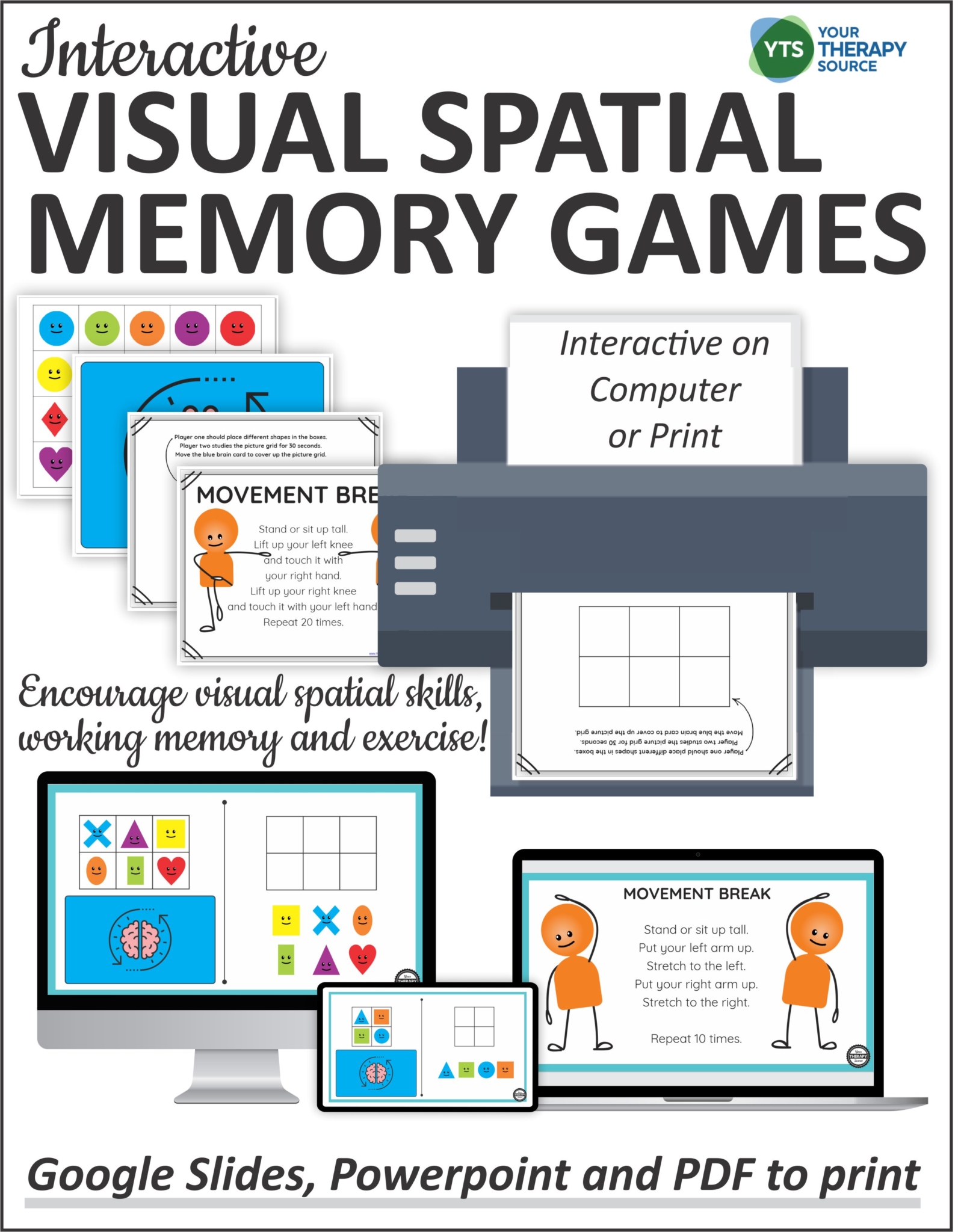 Visual Spatial Memory Games - Interactive for Distance Learning or ...
