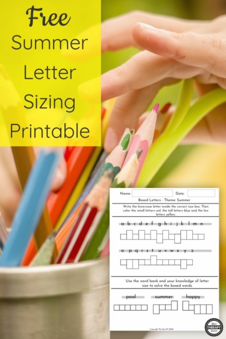 Summer Letter Sizing Free Printable - Your Therapy Source