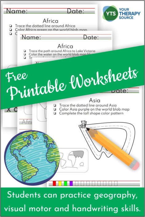 Geography Handwriting and Visual Motor Packet - Your Therapy Source