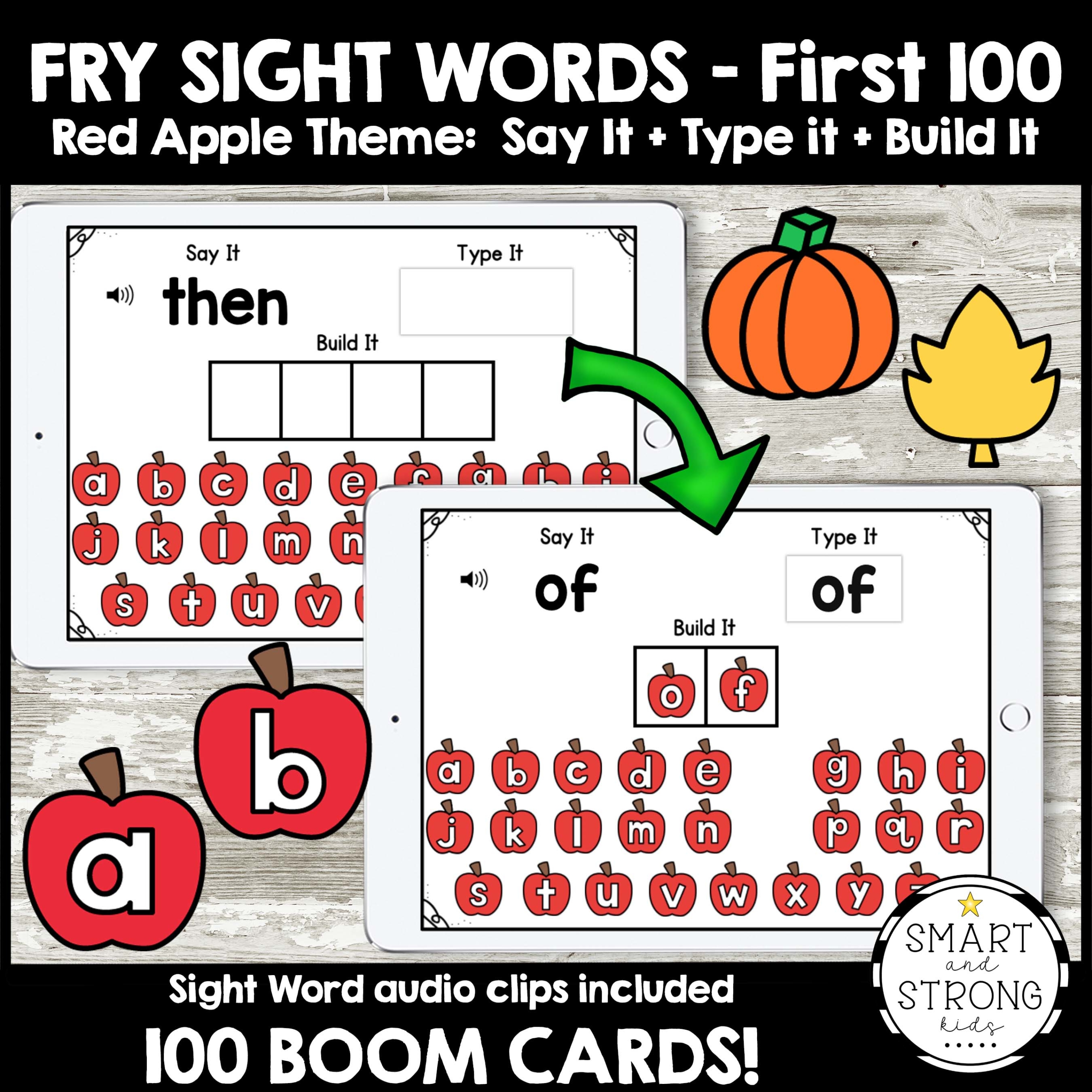 Back to School Fry Words Boom Cards - Say It, Type It, Build It - Your ...