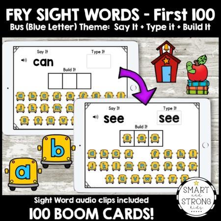 Back to School Fry Words Boom Cards - Say It, Type It, Build It - Your ...