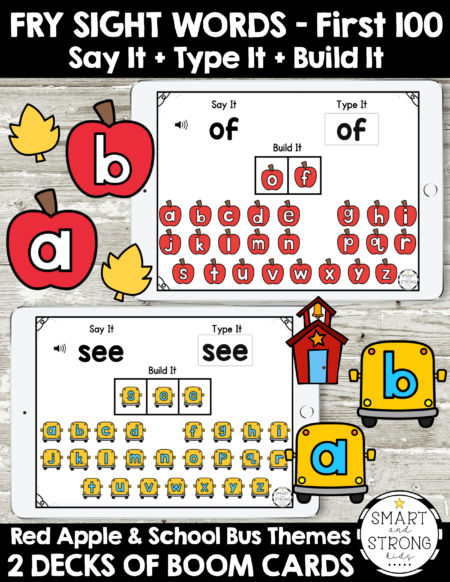 Back to School Fry Words Boom Cards - Say It, Type It, Build It - Your ...