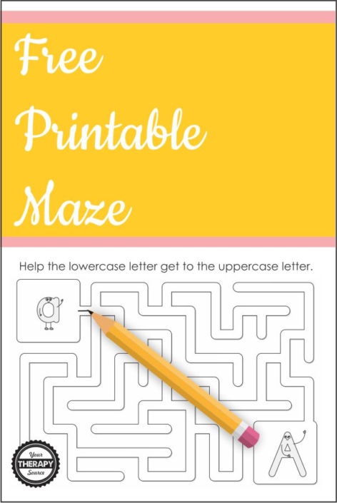 Printable Easy Mazes Letters A to Z - Your Therapy Source