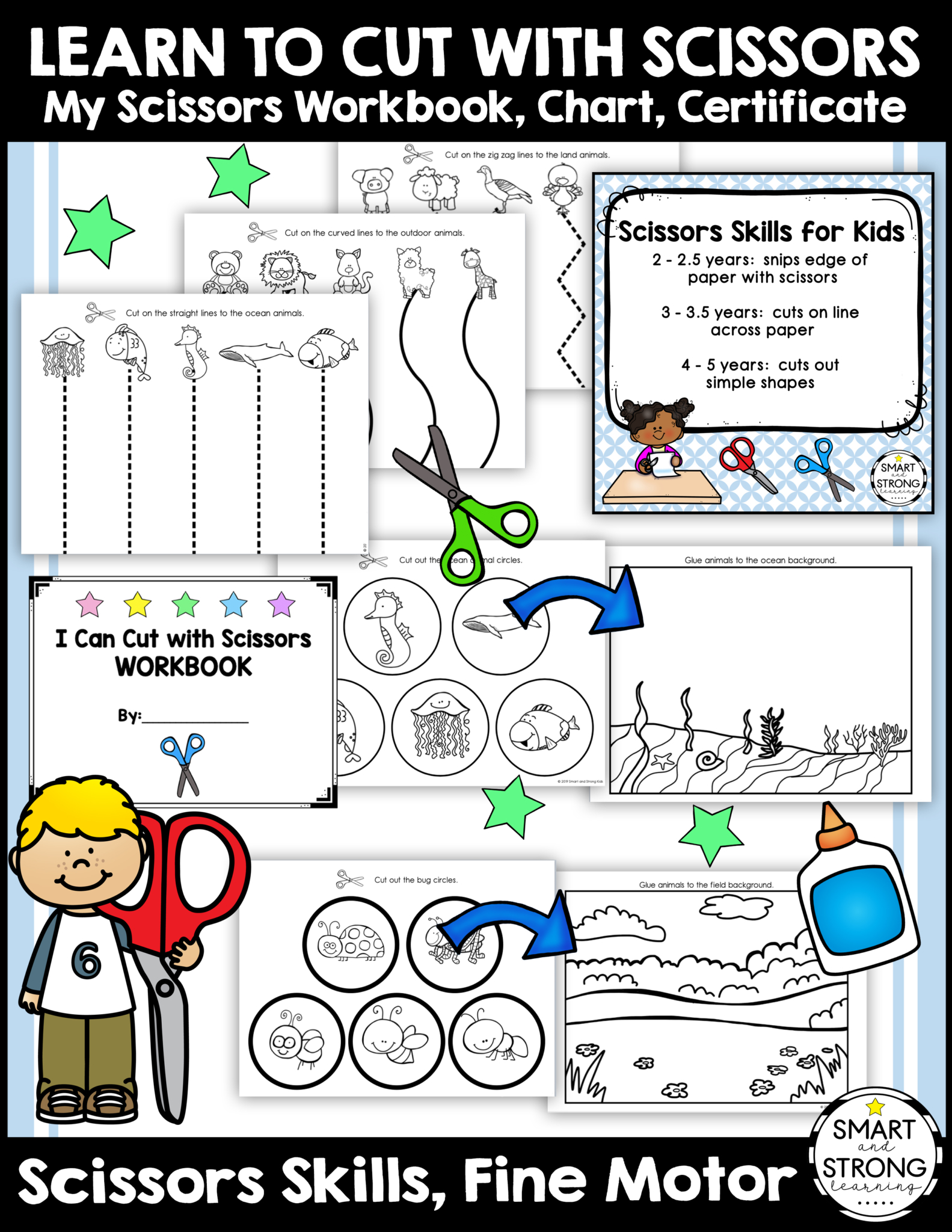Scissor Skills Printable Worksheets - Your Therapy Source