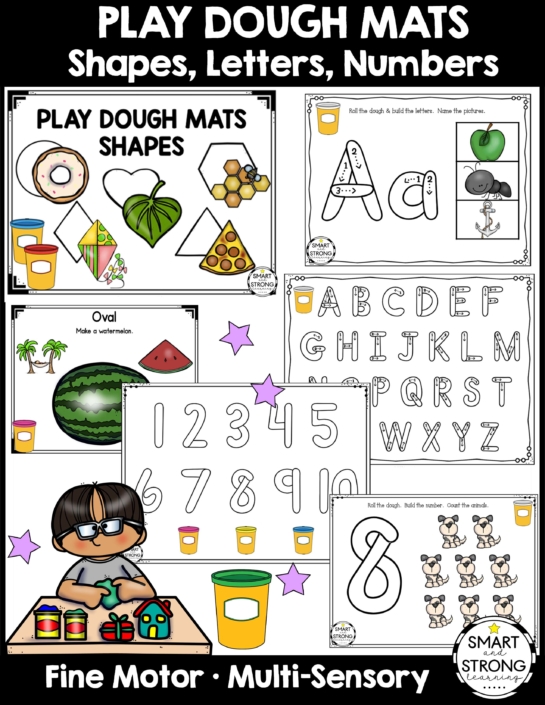Play Dough Mats - Shapes, Letters, Numbers - Your Therapy Source