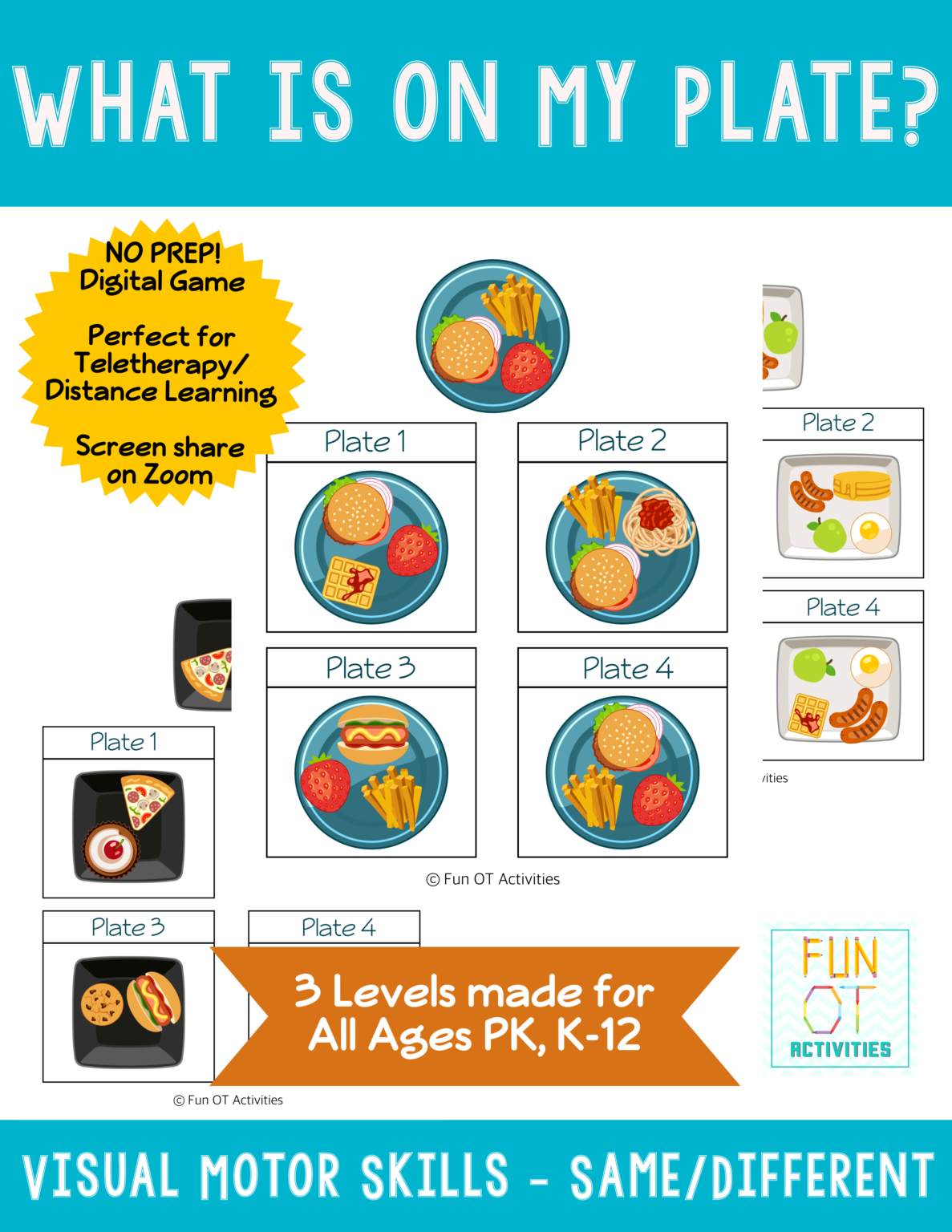 What's On My Plate? Digital Visual Motor Game - Your Therapy Source