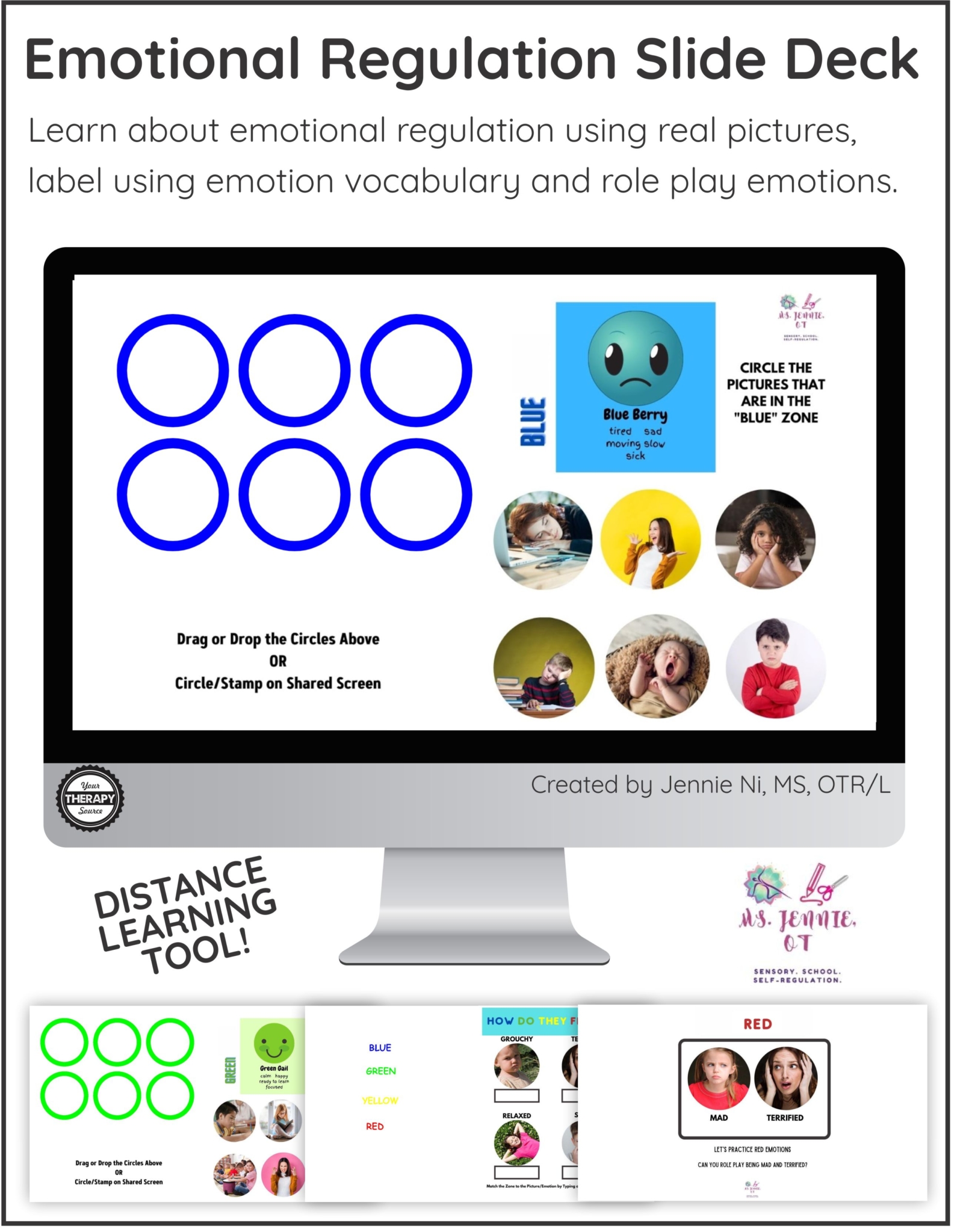 Emotional Regulation Visuals - Slide Deck - Your Therapy Source