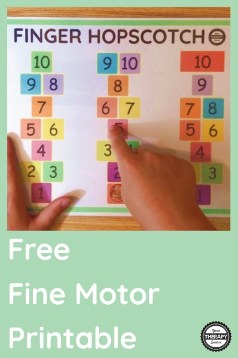 Fine Motor Exercise - Finger Hopscotch - Your Therapy Source