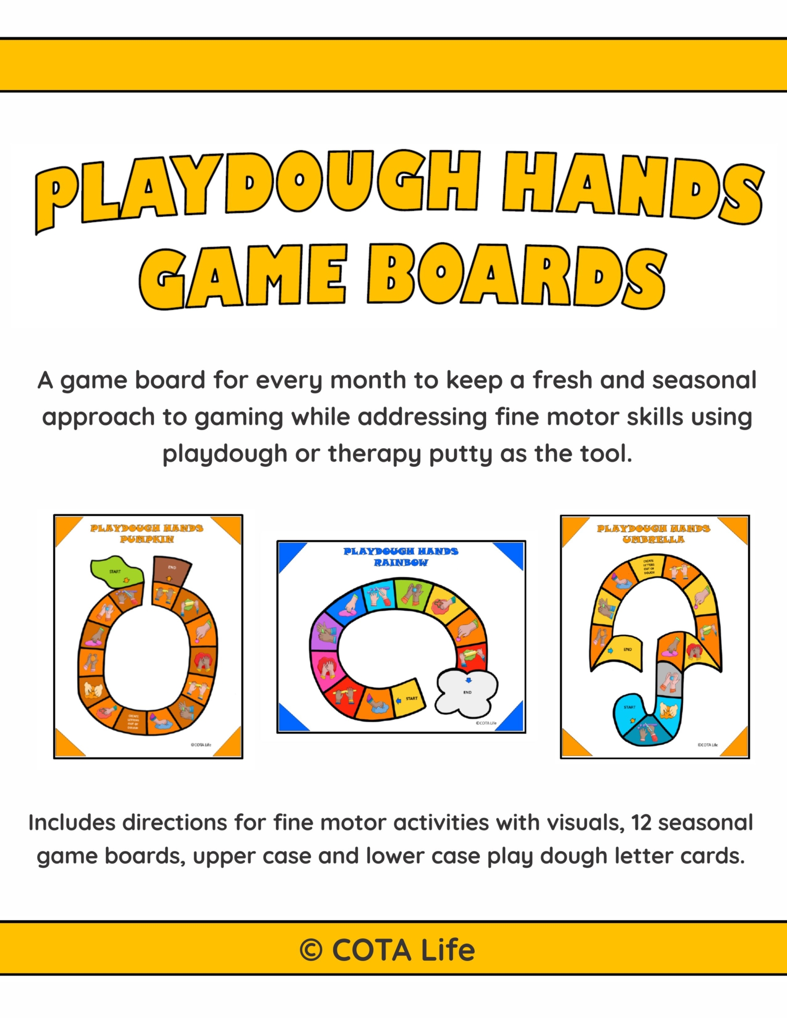 Playdough Game Boards - Your Therapy Source