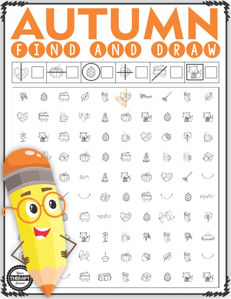 Autumn Visual Motor Packet - Your Therapy Source