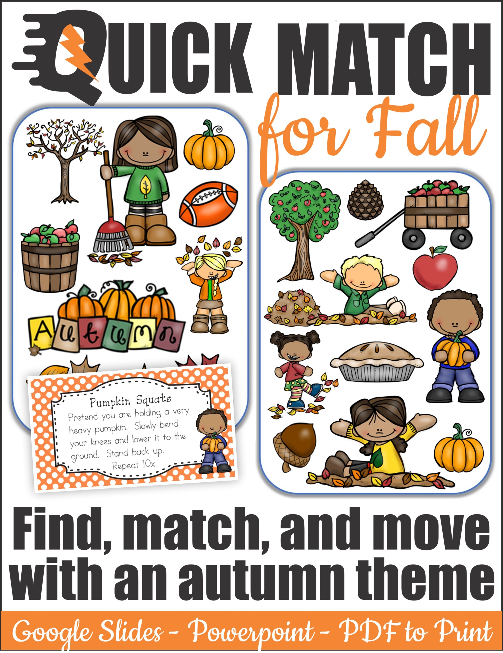 Quick Match for Fall - Find and Move - Your Therapy Source