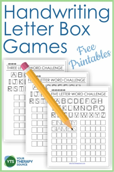 Handwriting Letter Boxes - Free Printable Game - Your Therapy Source
