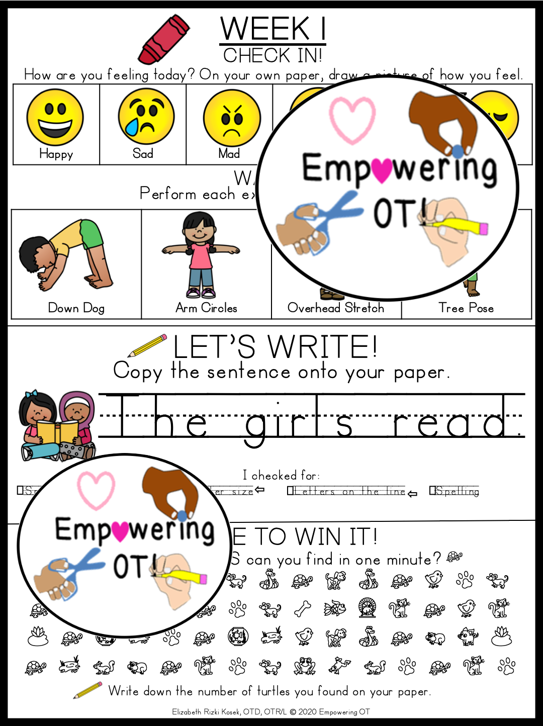 OT Teletherapy Activities - Kindergarten to Grade 2 - Your Therapy Source