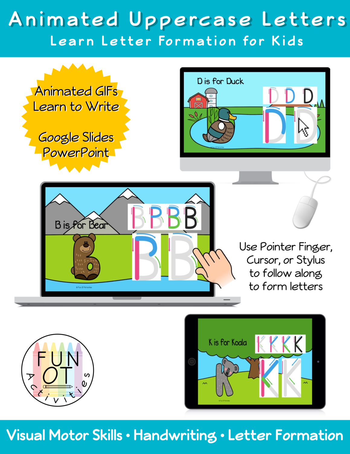 Animated Upper Case Letters - Interactive Letter Formation - Your ...