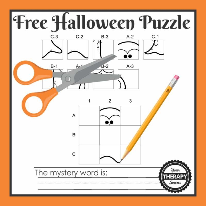 Halloween Puzzle to Print - Free! - Your Therapy Source