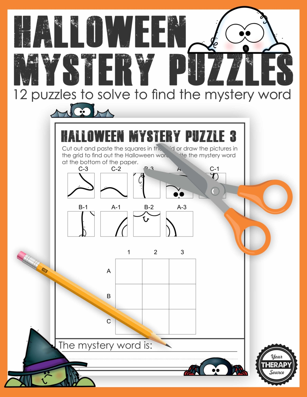 Halloween Puzzle to Print - Free! - Your Therapy Source