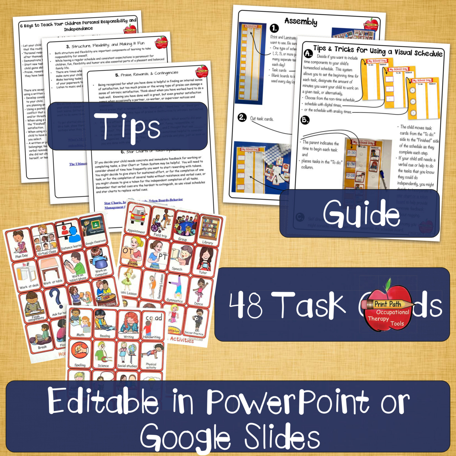 Visual Schedules for Homeschool and Distance Learning EDITABLE - Your ...