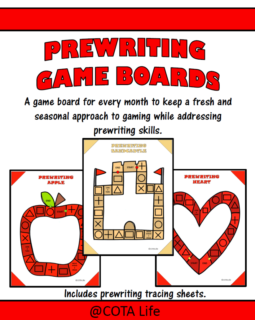 Prewriting Game Boards - Your Therapy Source