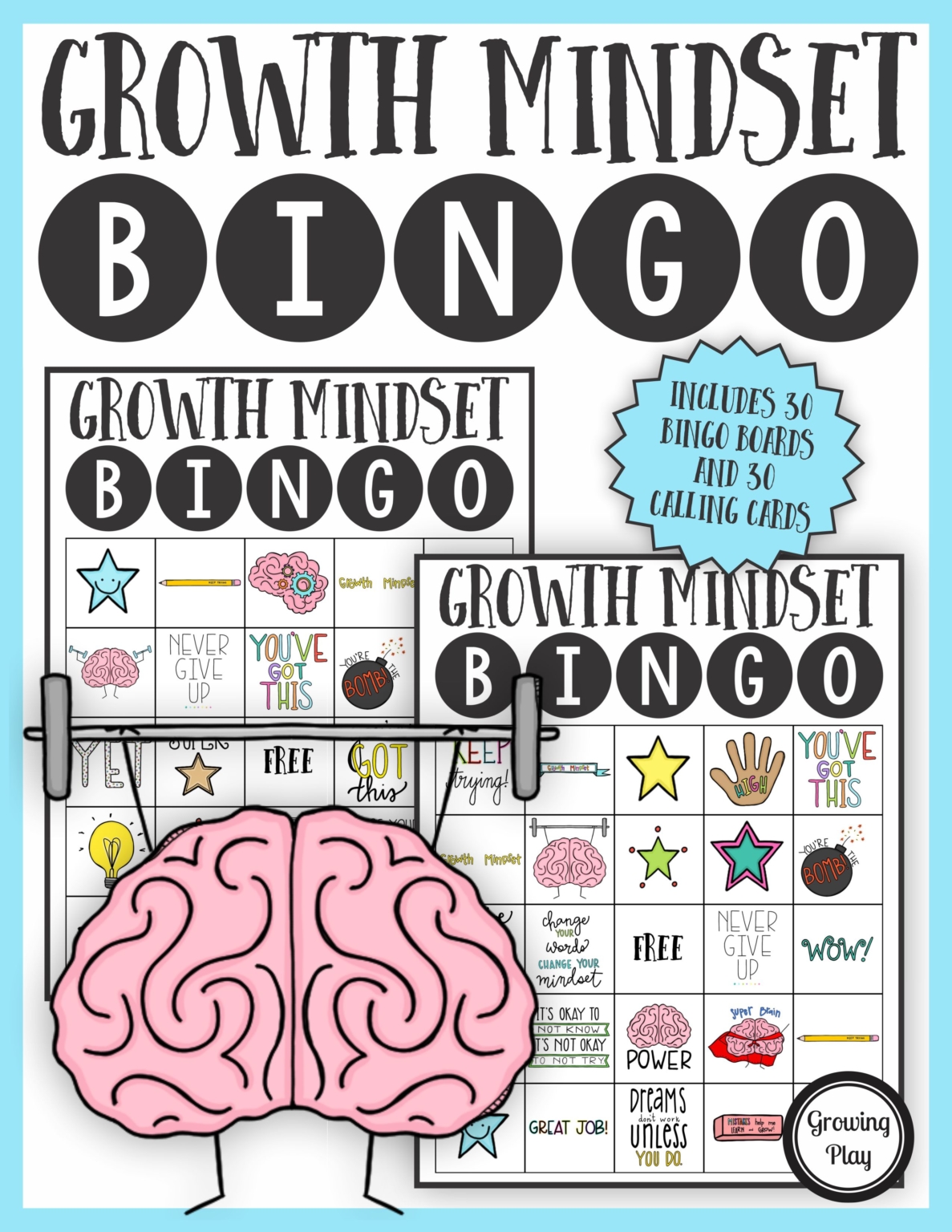 Growth Mindset Bingo PDF Game - Your Therapy Source