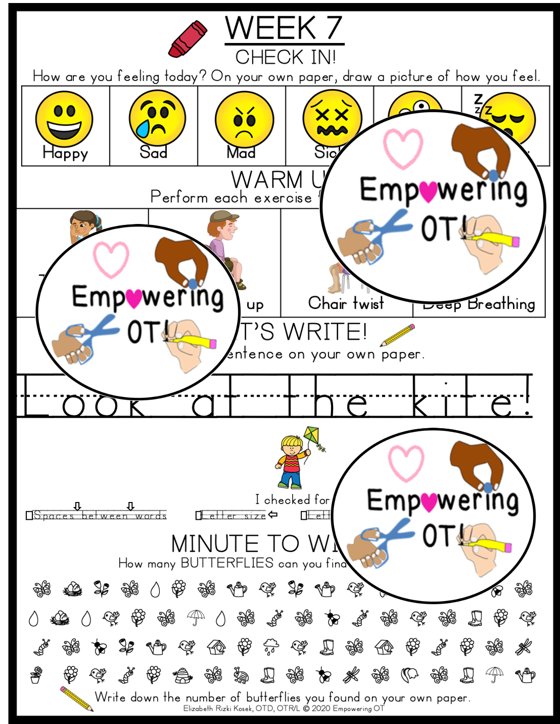 Occupational Therapy Elementary Activities SET TWO Weeks 7 12 Your