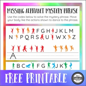 Missing Alphabet Puzzle to Solve - Movement and Learning - Your Therapy ...