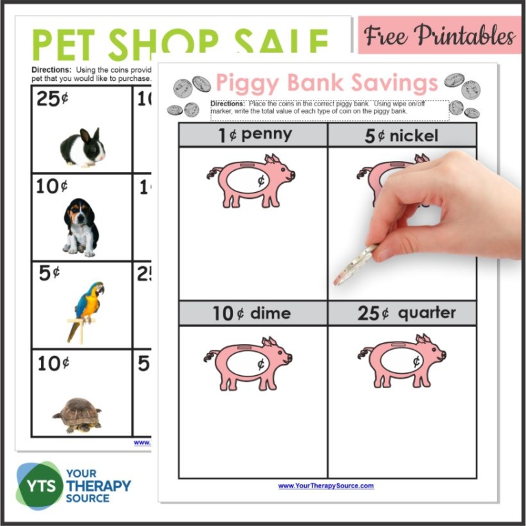 Identifying Coin Worksheets - 2 Free Printables - Your Therapy Source