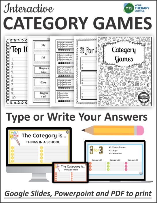 Category Games for Kids - Interactive and Print Versions - Your Therapy ...