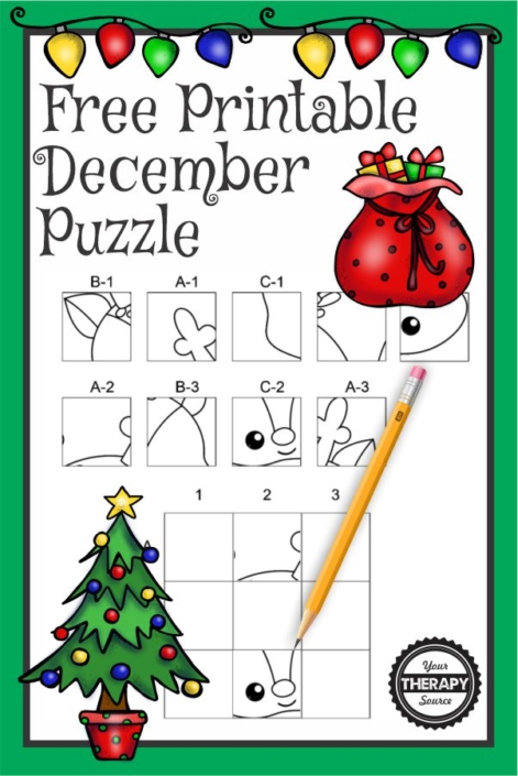 December Cut and Paste - FREE PDF - Your Therapy Source