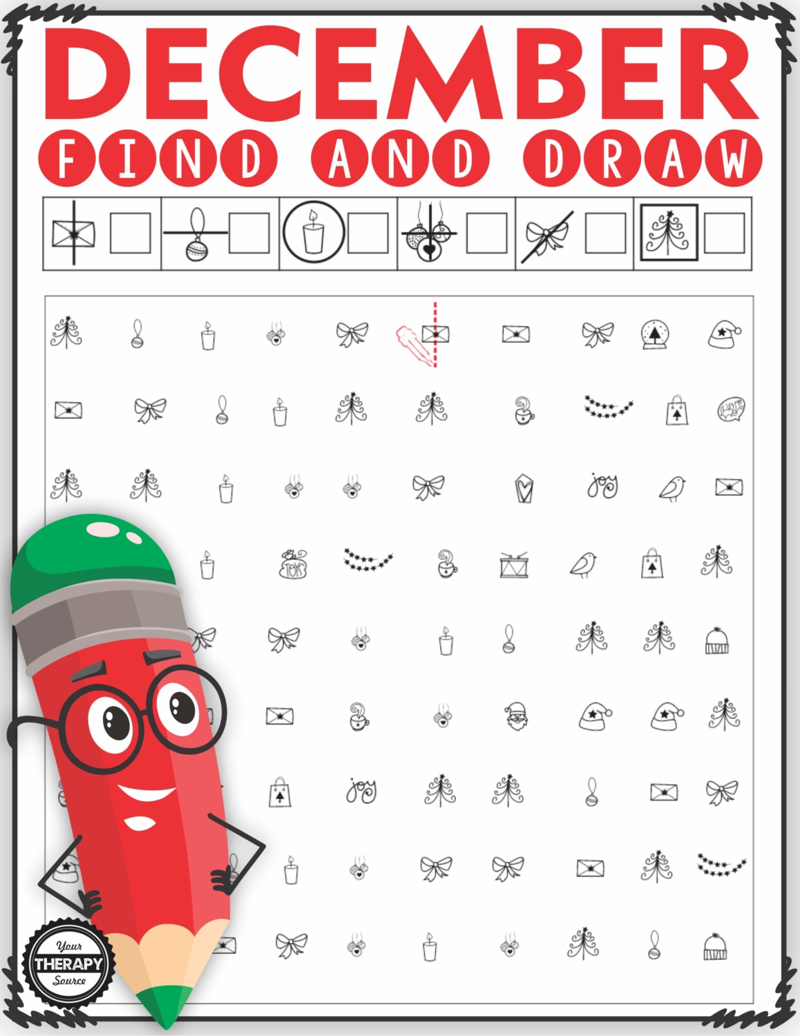 December Visual Motor Packet - Your Therapy Source