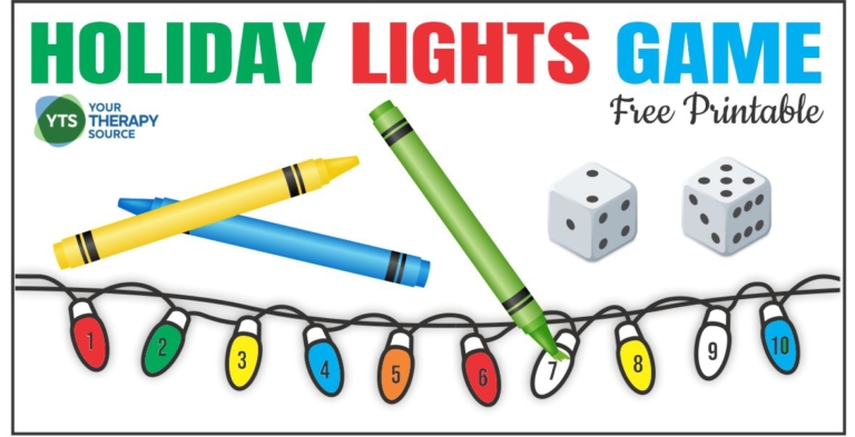 Shut the Box Printable Game for the Holidays - Your Therapy Source