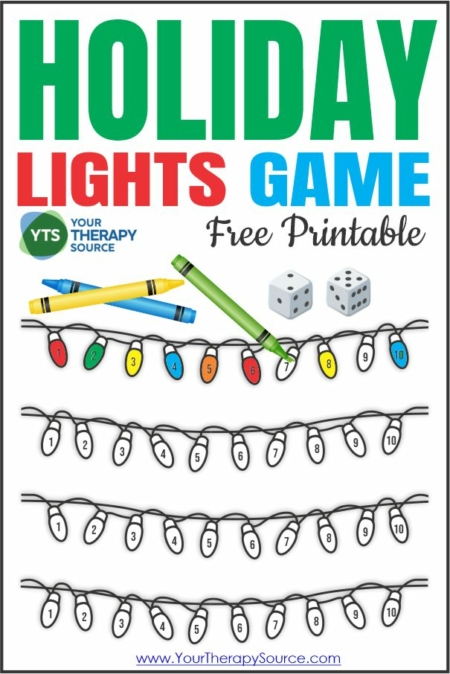 Shut the Box Printable Game for the Holidays - Your Therapy Source