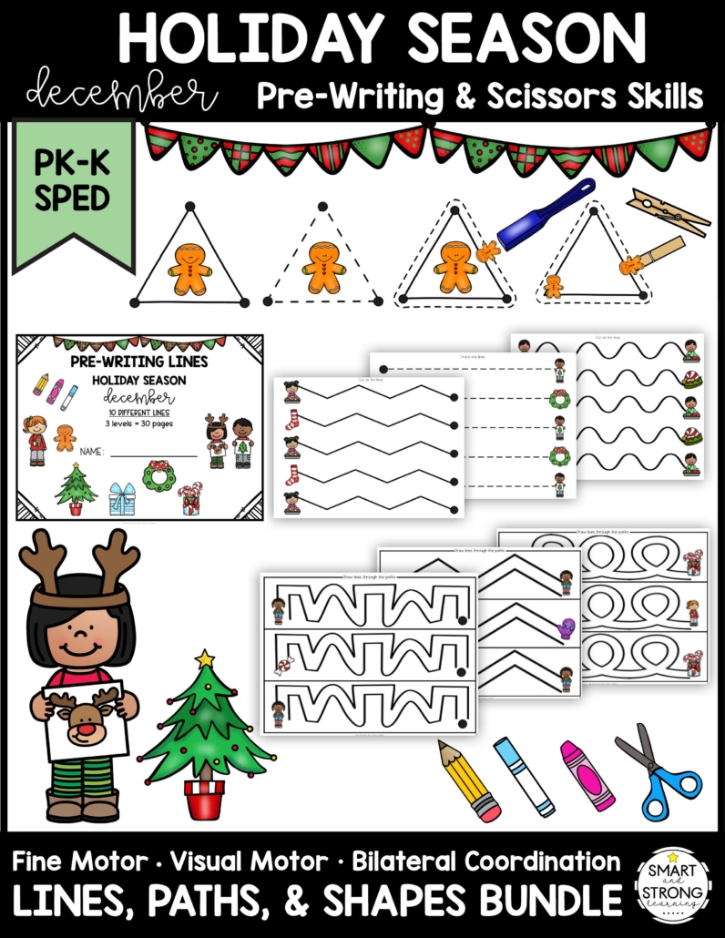 December Holiday Prewriting and Shapes Packet - Your Therapy Source