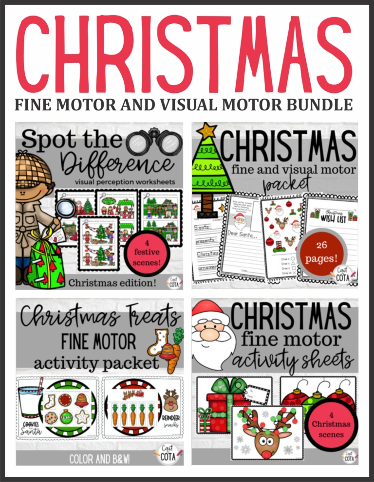 Christmas Visual Motor and Fine Motor Bundle - Your Therapy Source