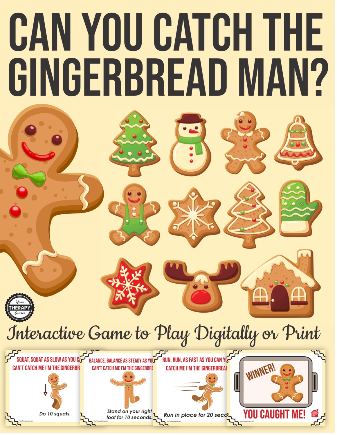 Gingerbread Man Game - Your Therapy Source