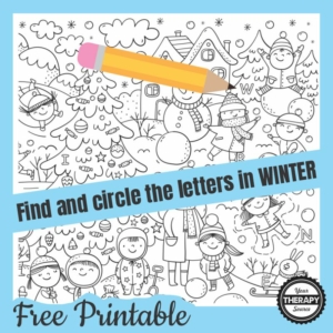 Find and Circle the Winter Letters - Free Printable - Your Therapy Source